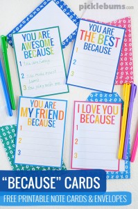Free Printable Just Because Cards – Lesson Plans