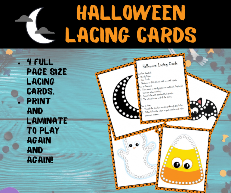Printable Halloween Lacing Cards – Lesson Plans