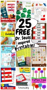 Printable Activities for Dr. Seuss Books – Lesson Plans