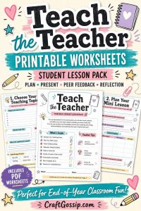 Teach the Teacher Printable Worksheets: A Fun End-of-Year Student ...